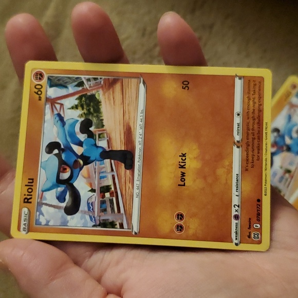 Pokemon | Toys | 55 222 Basic Pokmon Riolu Card 07872 | Poshmark
